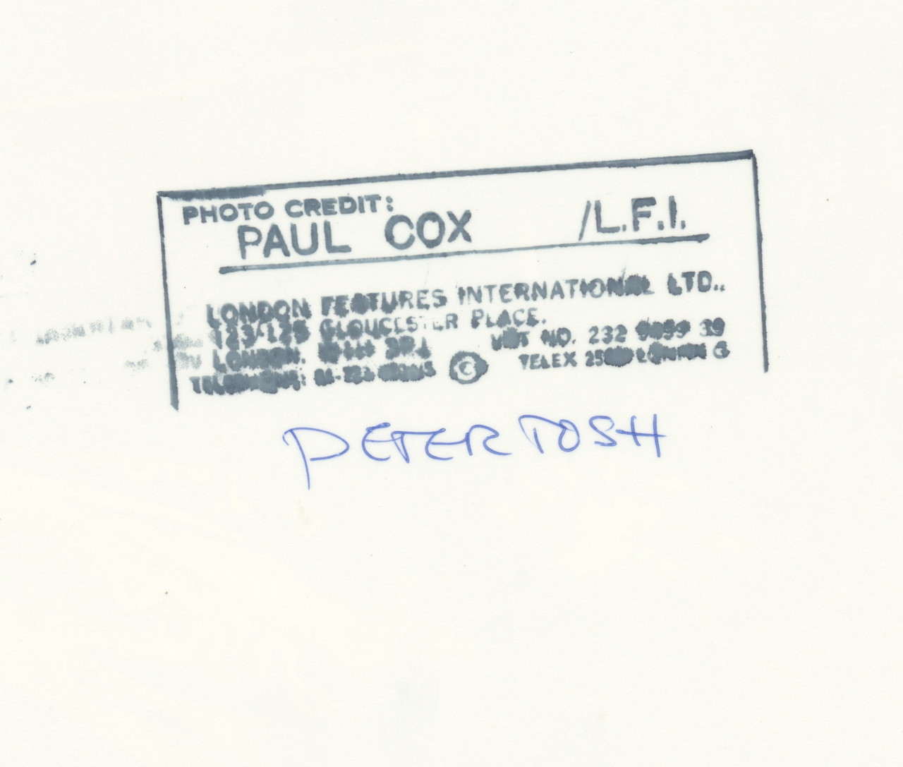 Peter Tosh - 8x10 black and white photo (Paul Cox photographer, exact ...