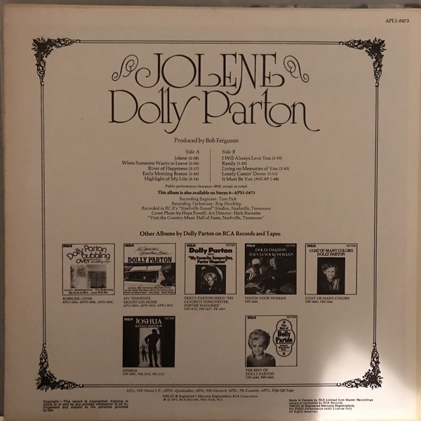 Dolly Parton - Jolene - The Record Centre