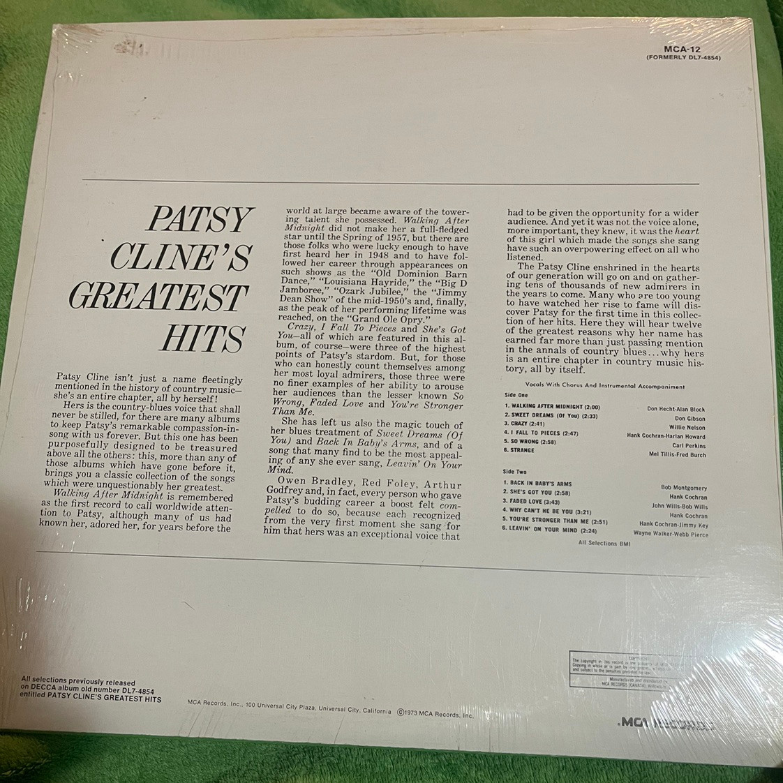 Patsy Cline - Patsy Cline's Greatest Hits (1980 Sealed) - The Record Centre