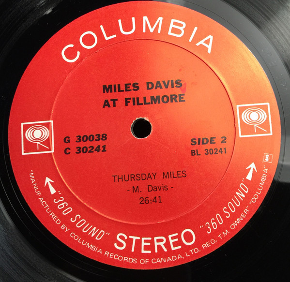 Miles Davis – Miles Davis At Fillmore (2 LPs used Canada 1970 VG+/VG)