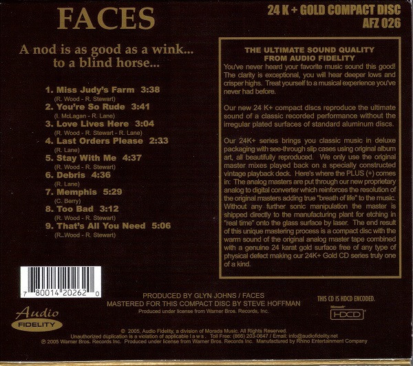 Faces - A Nod Is As Good As A Wink...To A Blind Horse... (24k Gold ...
