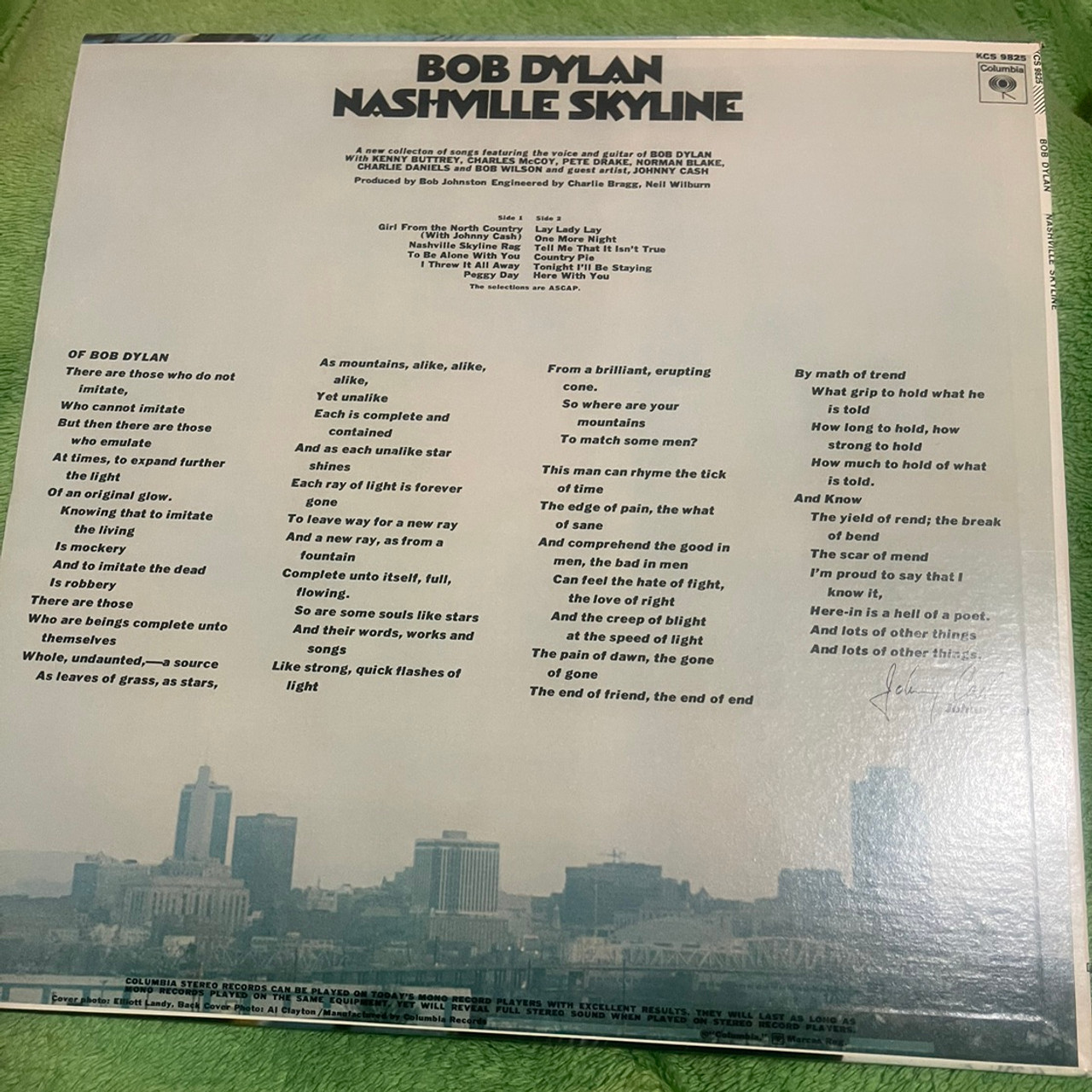 Bob Dylan - Nashville Skyline (1969 Stereo 2 Eye EX/EX) - The Record Centre