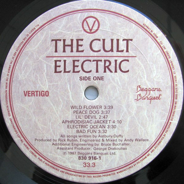 The Cult – Electric (1987 Canadian)