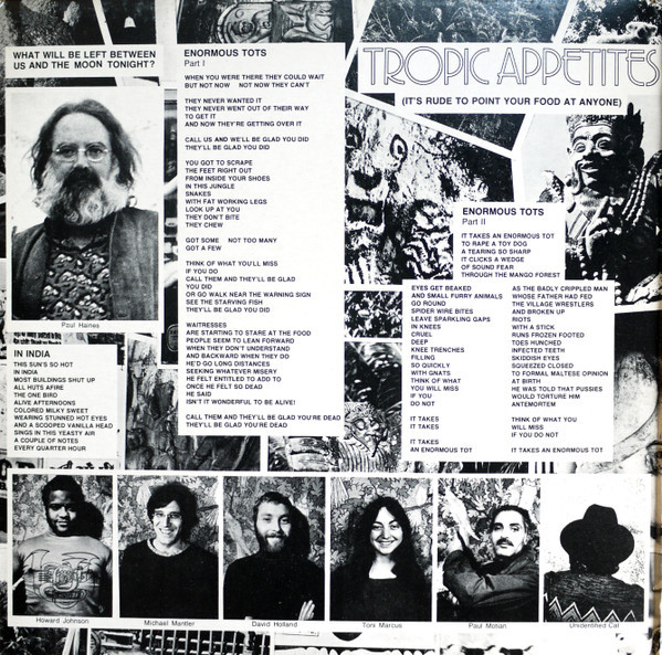 Carla Bley – Tropic Appetites (LP used UK 1974 VG+/VG)