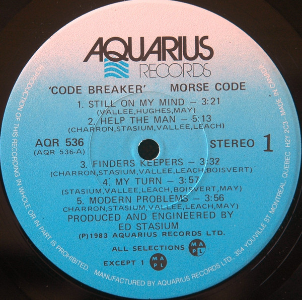 Morse Code – Code Breaker (LP used Canada 1983 NM/VG+)