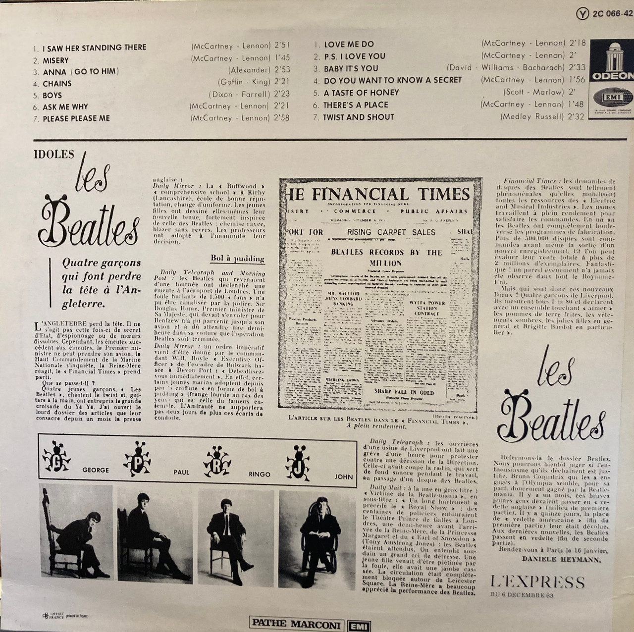 Les Beatles* - N°1 (VG+/EX) 1974 France - The Record Centre