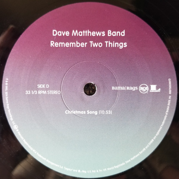 Dave Matthews Band – Remember Two Things (2LPs used US 2021 reissue on ...