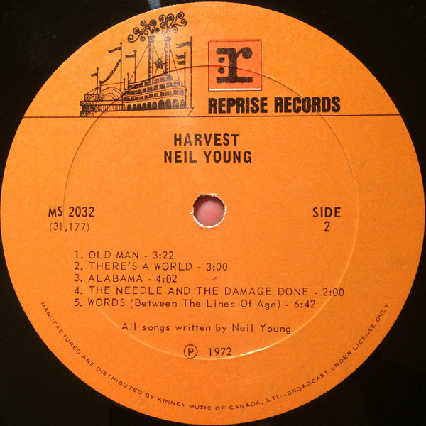 Neil Young - Harvest (1972 1st Pressing Textured Cover/Insert Kinney ...