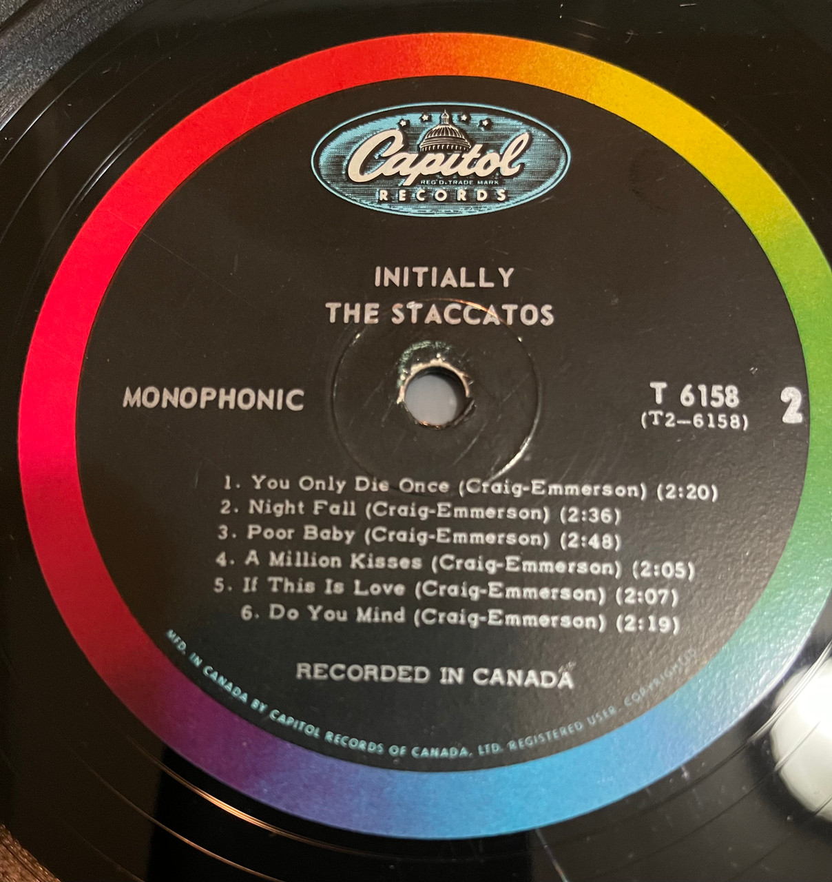 The Staccatos - Initially (1966 Mono VG+/VG+) - The Record Centre