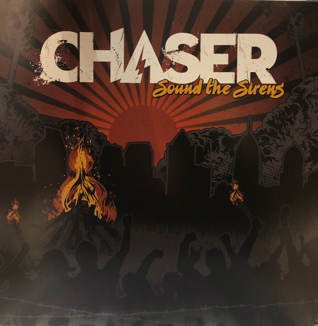 Chaser - Sound The Sirens (EX/EX) (2019, CAN) - Orange & ruby red swirl ...