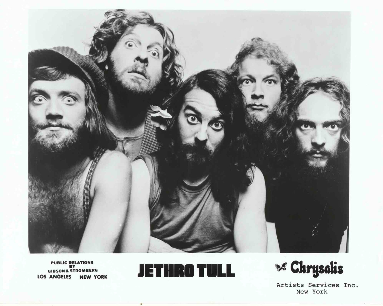 Jethro Tull 8x10 inch black and white promotional photo number two from ...
