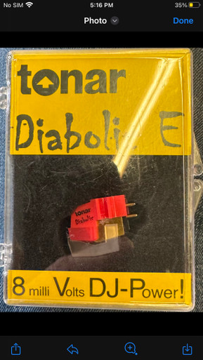 Tonar Diabolic E DJ cartridge NEW - The Record Centre