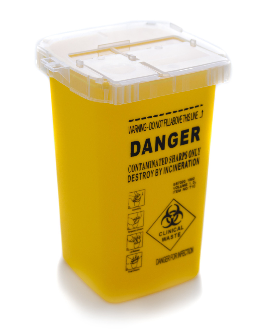 Disposable Sharps Container (1L - Yellow) - Great Canadian Supplies