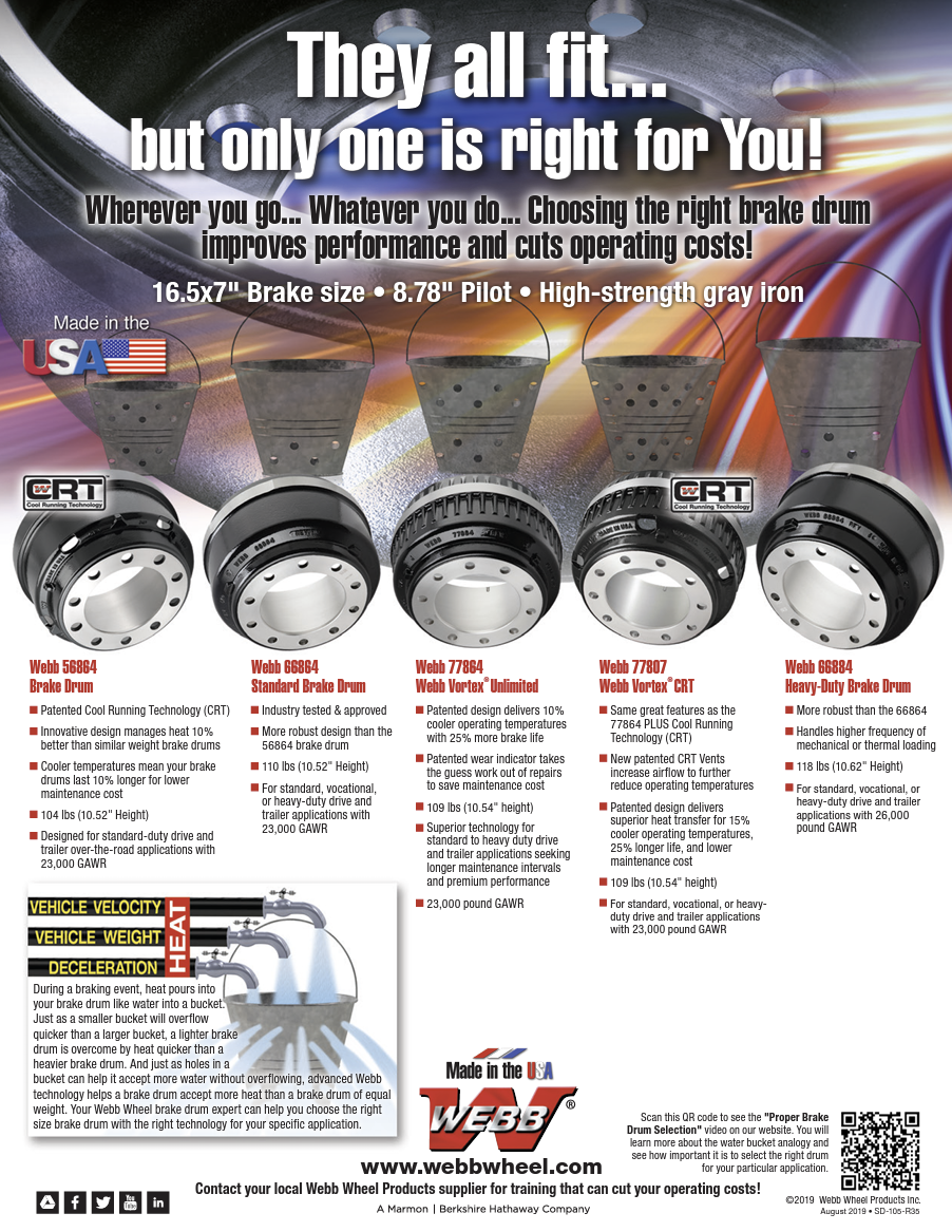 Webb 66864B Webb 66864B Brake Drum 16.5 x 7 (3600AX) *Genuine Webb*