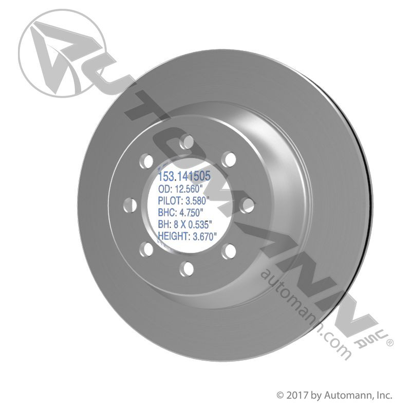 Automann Brake Rotor 153.141505 for Ford- replaces 141505 - Triple "R ...