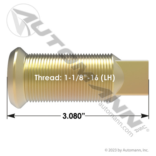 Wheel Nut Cap- Inner- LH- 1 1/8"-16 Thread - Triple "R" Truck Parts