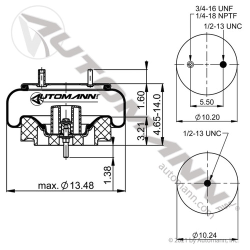 Air Bag for Meritor MPA, RHP Suspensions- replaces W01-358-8729 ...