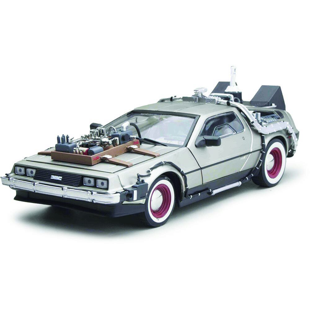 1981 DeLorean DMC 12 Stainless Steel Diecast Model Car | Sunstar