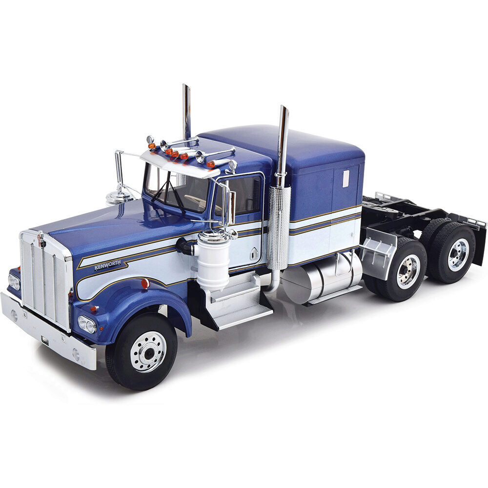Kenworth W900 Blue/White/Gold Diecast Model Truck | Road Kings