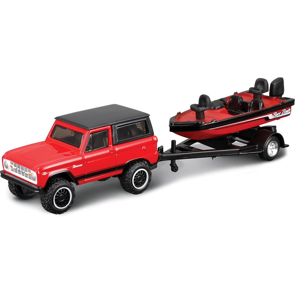 1966 Ford Bronco with Bass Boat & Trailer | Maisto