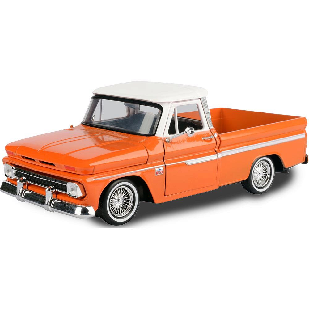 1966 Chevy C10 Fleetside Pickup-Cream Diecast Model Truck | Motormax
