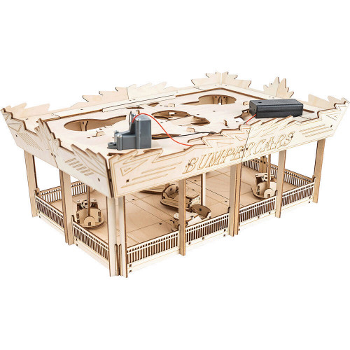 Motorized Bumper Cars Wooden Model Kit | Coaster Dynamix