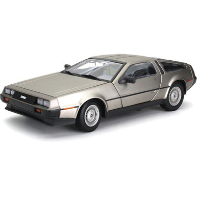 1981 DeLorean DMC 12 Stainless Steel Diecast Model Car | Sunstar