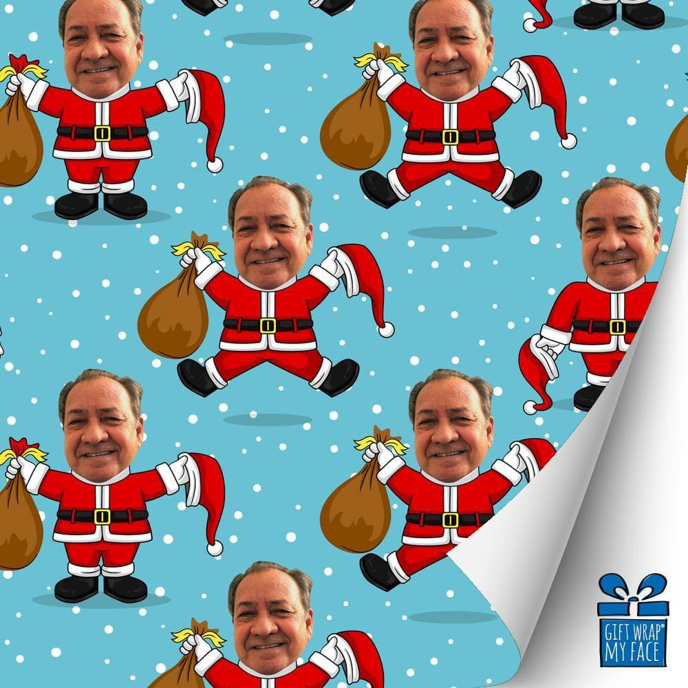 Santa Selfie - Custom Face Gift Wrap