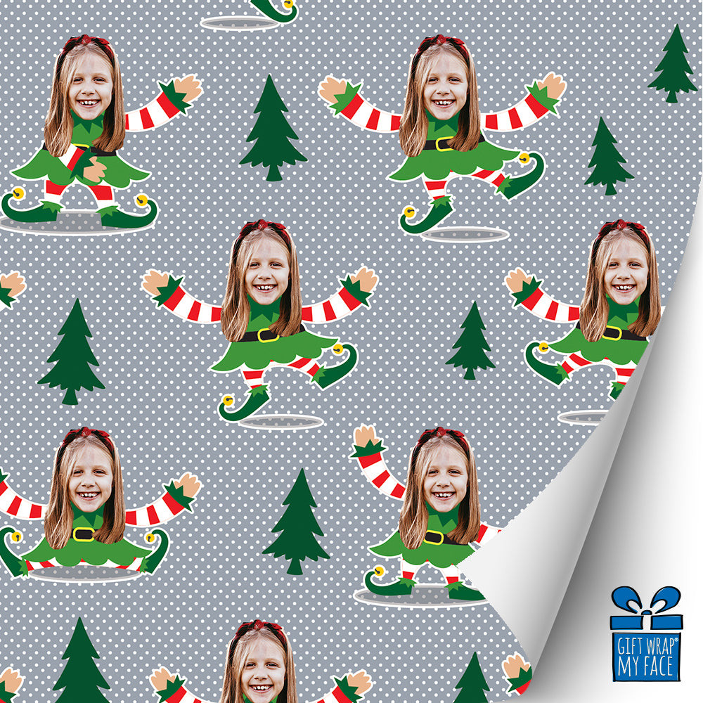 Little Miss Elfie - Custom Wrapping Paper by Gift Wrap My Face