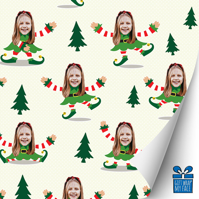 Little Miss Elfie - Custom Wrapping Paper by Gift Wrap My Face