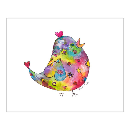 Whimsical Fat Bird - Art from the Hills