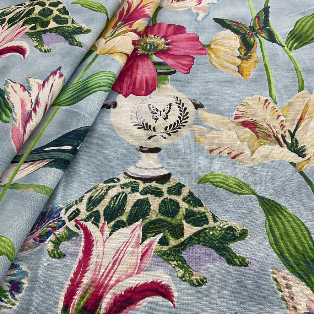 Harrison Howard Enchanted Garden Floral Slub Duck Robin's Egg ...