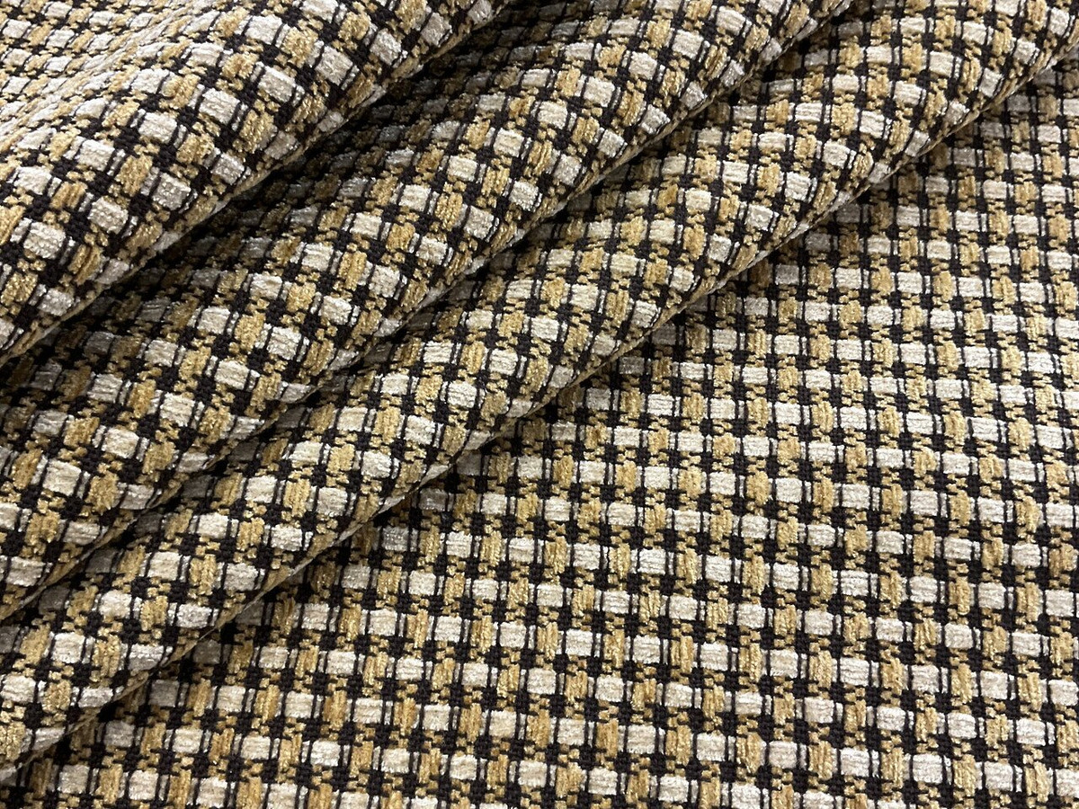 Gold Check Fabric - Fabric Warehouse