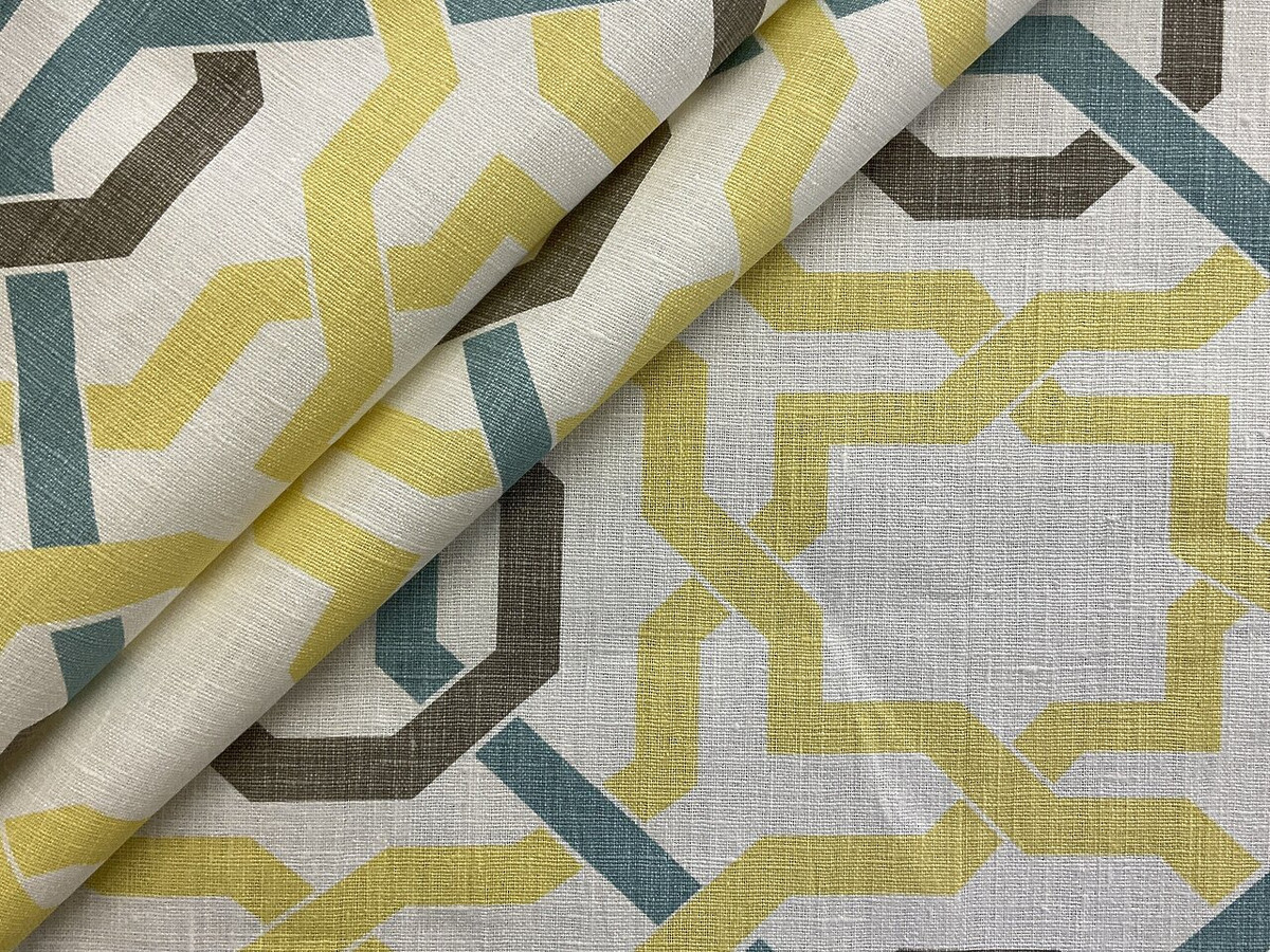 Yellow Geometrics Fabric - Fabric Warehouse