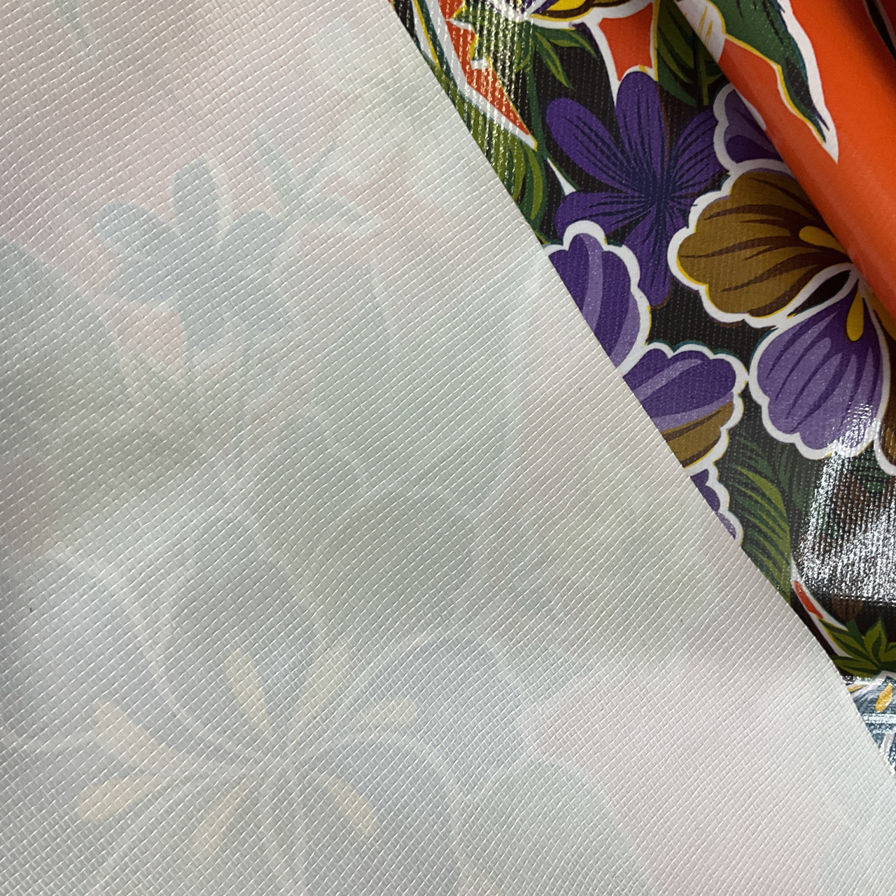 Oilcloth Hibiscus Orange | Heavyweight Oilcloth Fabric | Home Decor ...