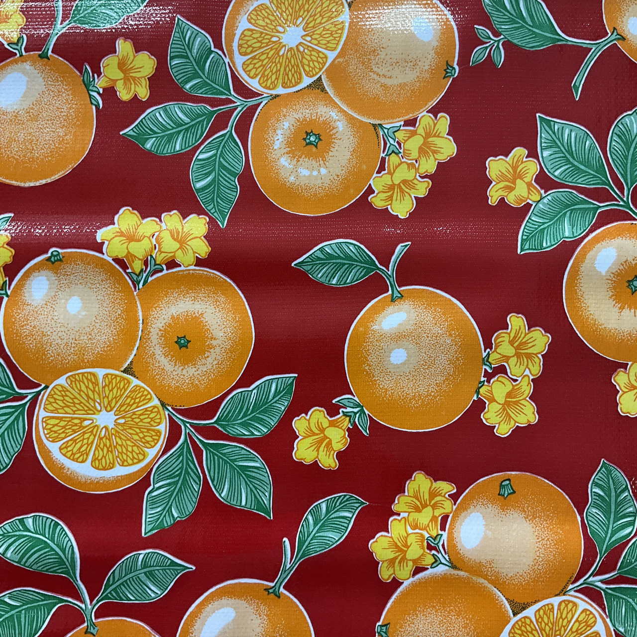 Oilcloth Oranges Red | Heavyweight Oilcloth Fabric | Home Decor Fabric ...