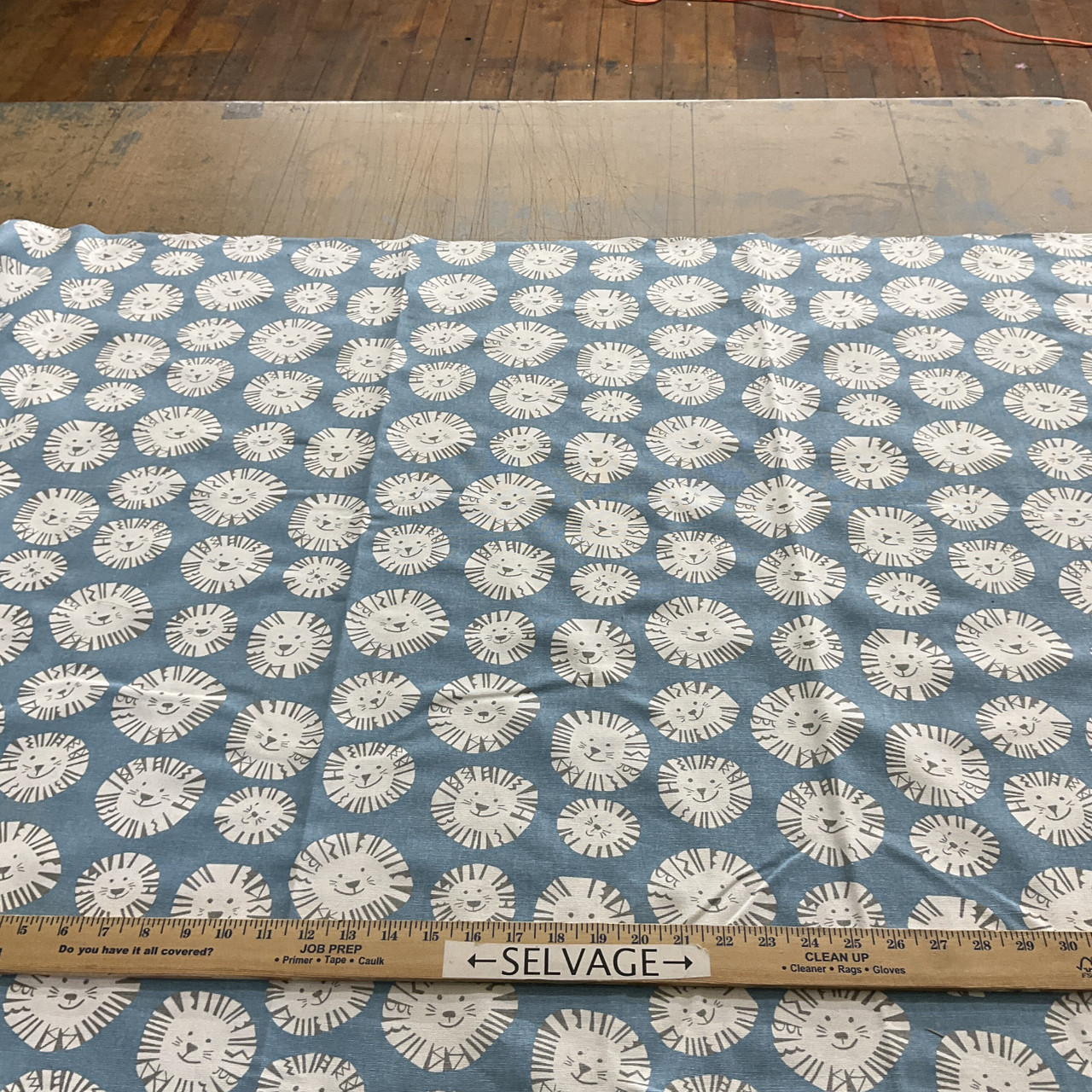 EXCLUSIVE Premier Prints Lazy Lion Cotton Duck Baby Blue | Medium ...