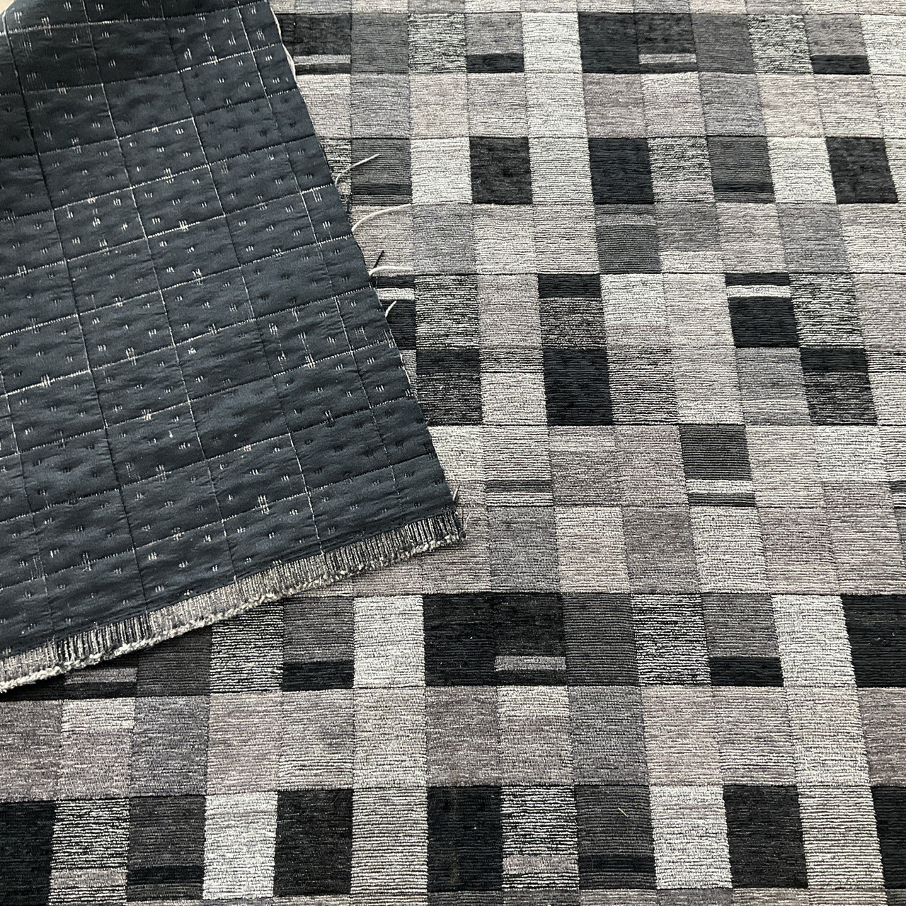 tfa Mini Patchwork Chenille Jacquard Jet Black | Very Heavyweight ...