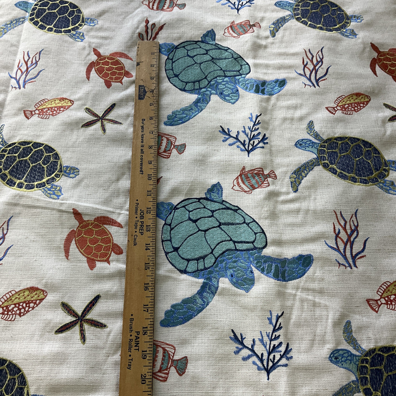 Claridge Home Swimming Turtles Woven Embroidered Multi | Medium Weight ...
