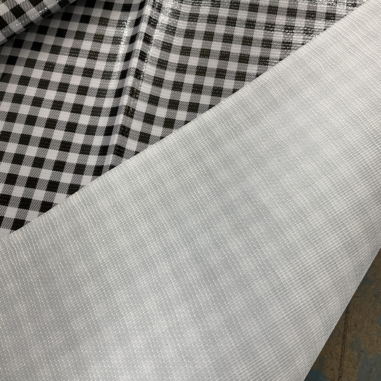 Oil Cloth Gingham Black/White | Heavyweight Oilcloth Fabric | Home ...