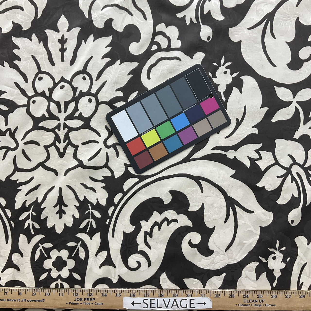 Nature's Flower in Brown | Home Decor Fabric | Large Scale Damask Brown ...