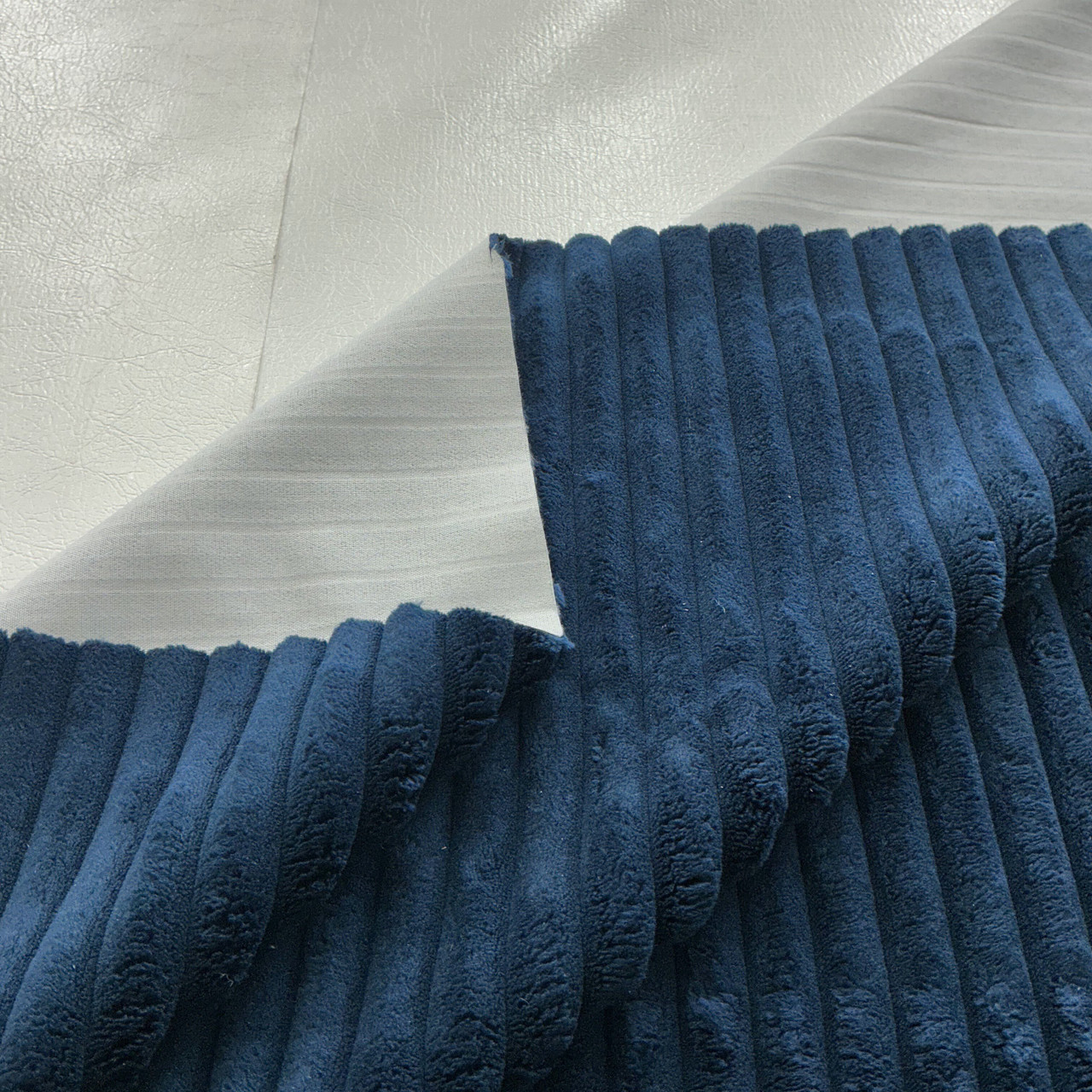 Wide Wale Plush Corduroy in Navy Blue | Upholstery Fabric | Plush and ...