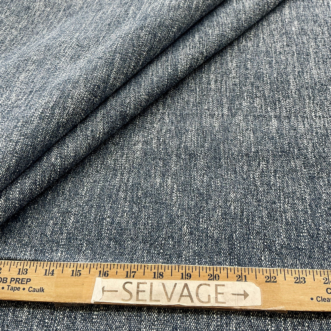 Chenille Tweed in Dark Blue and White | Upholstery Fabric | Heavyweight ...