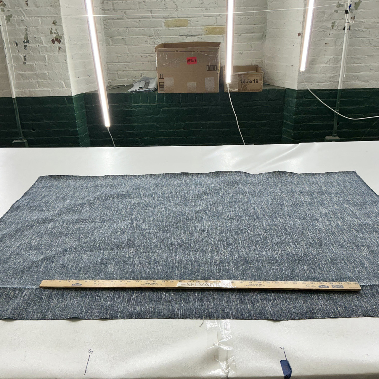 Chenille Tweed in Dark Blue and White | Upholstery Fabric | Heavyweight ...