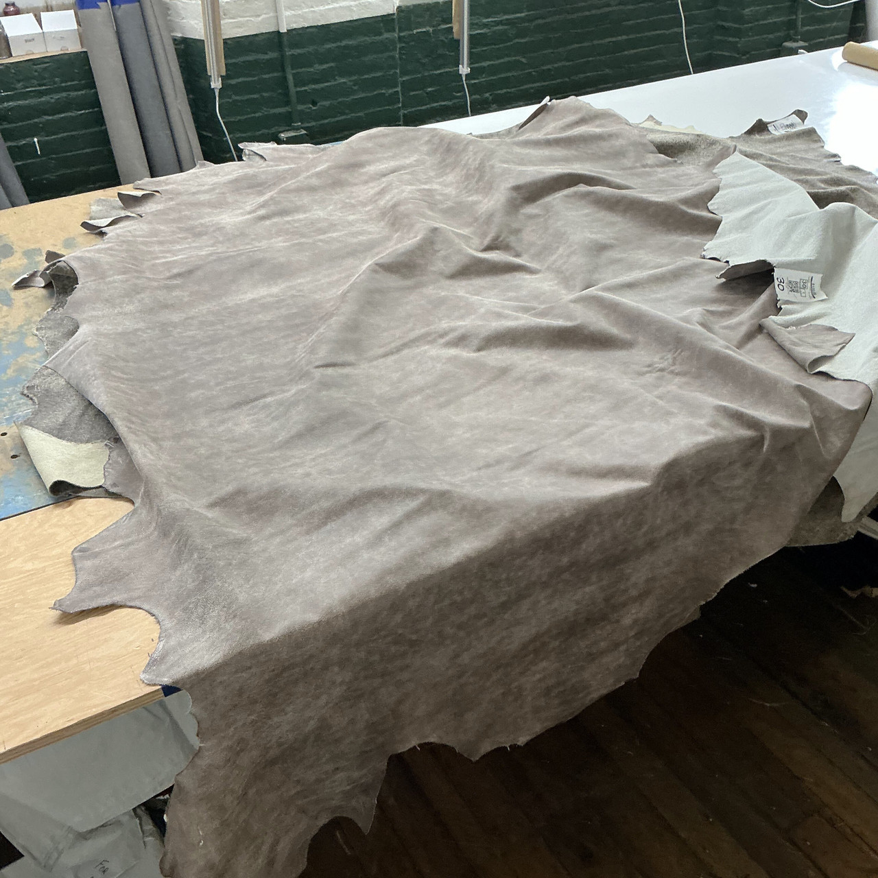Antique Distressed Full Grain Leather Cow Hide | Dark Brown Lightly ...