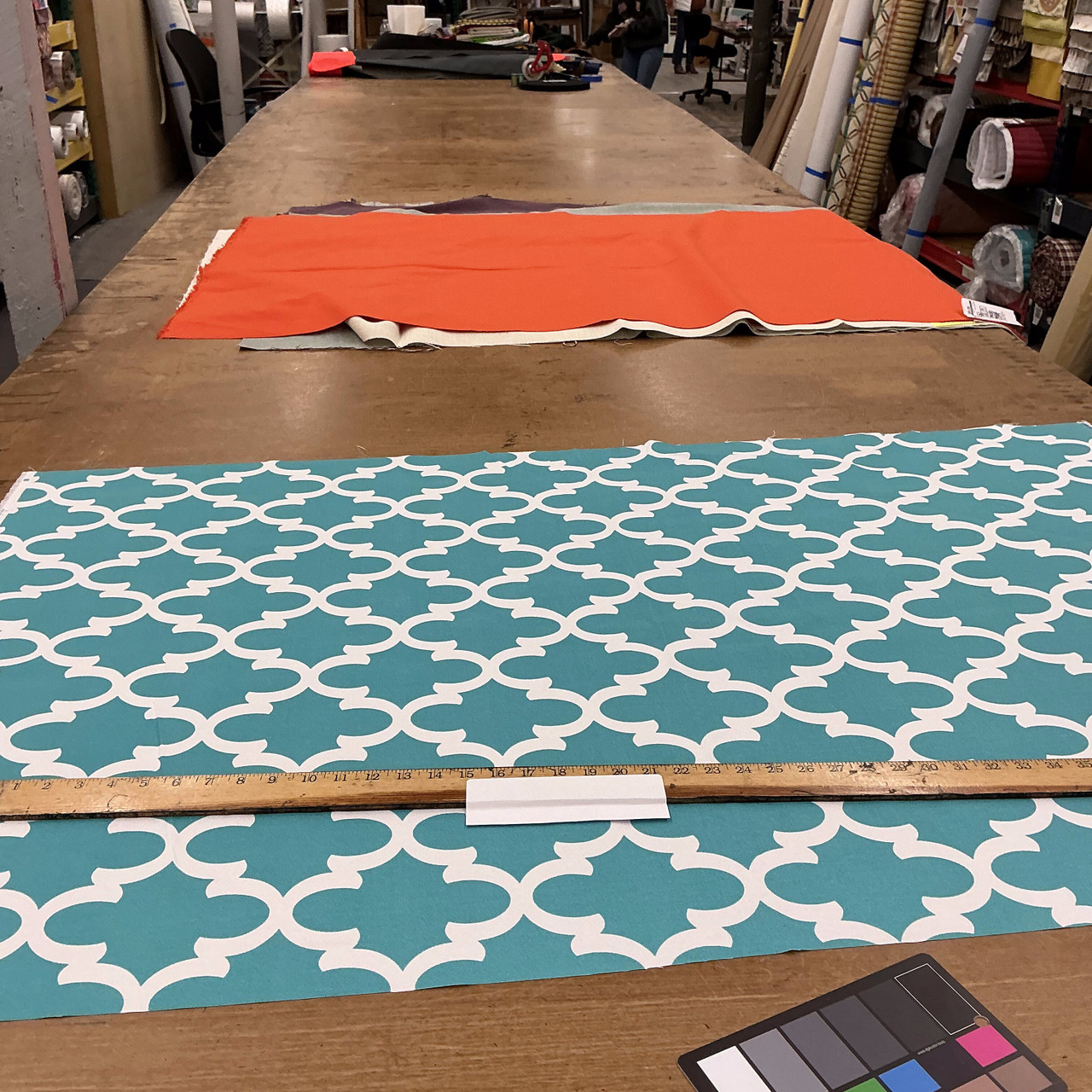 Quatrefoil in Turquoise / White | Outdoor Home Decor Fabric | Medium ...