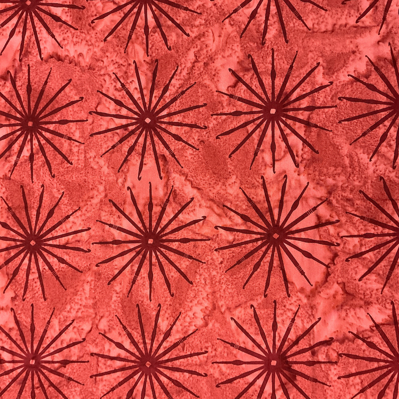 Crochet Hooks in Brick | Banyan Batiks | Quilting Fabric | 44" Wide ...