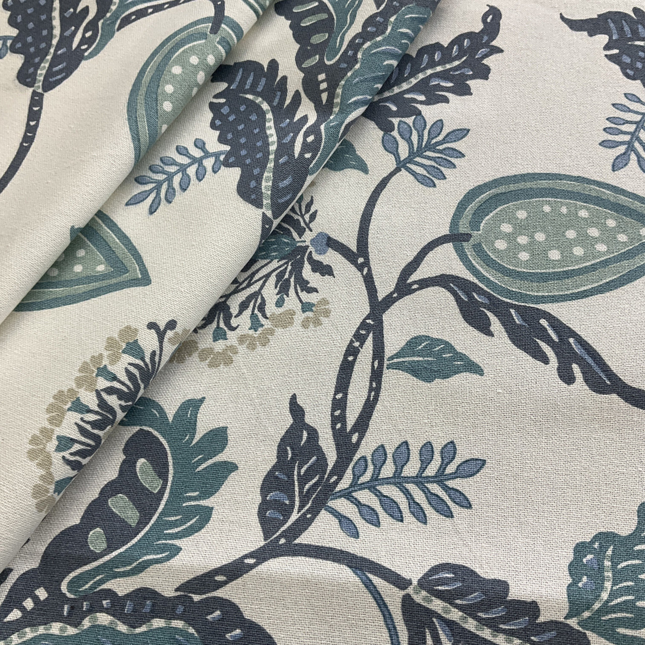 Laura And Kiran Palampore Print Duck Lagoon Medium Weight Duck Fabric