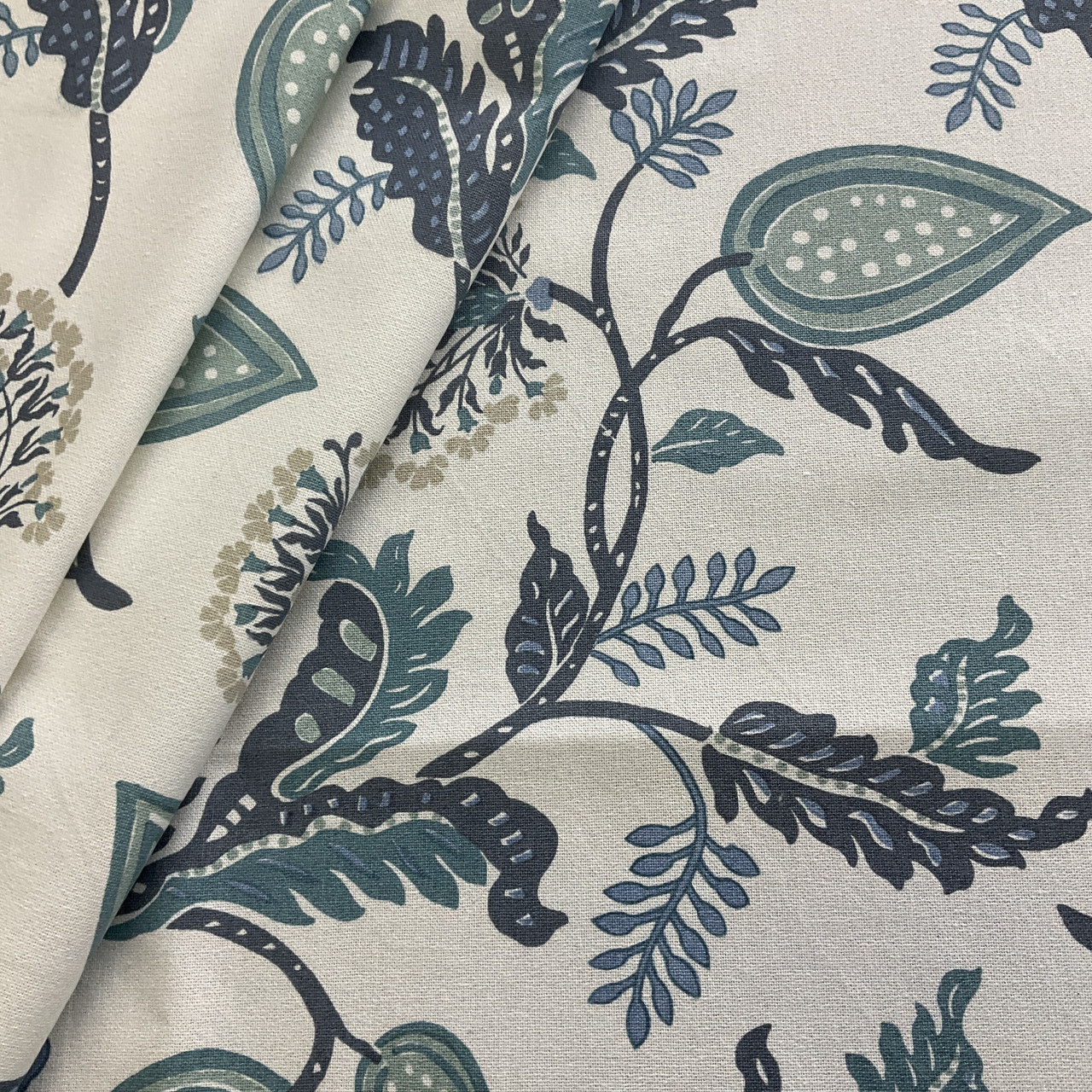 Laura And Kiran Palampore Print Duck Lagoon Medium Weight Duck Fabric