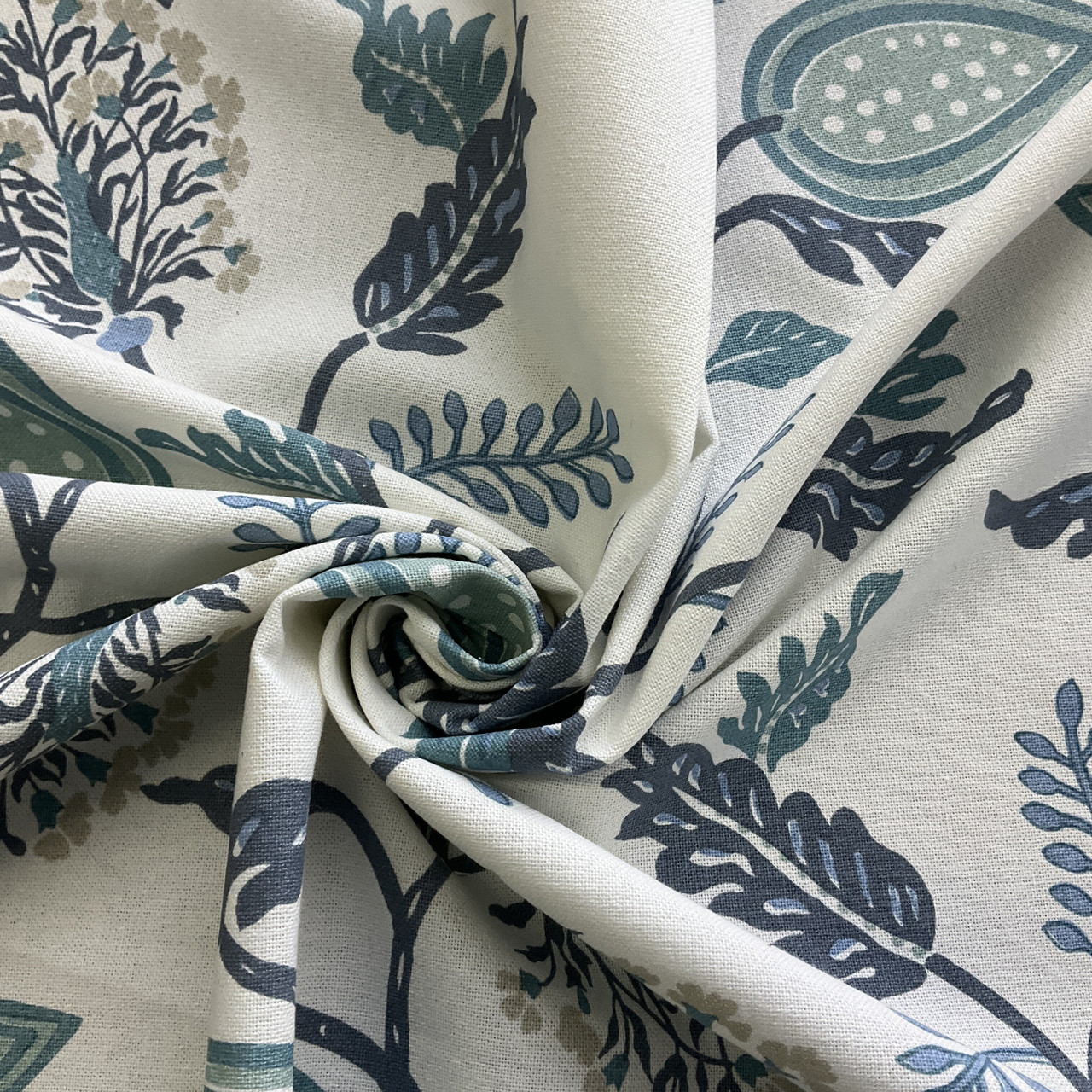 Laura And Kiran Palampore Print Duck Lagoon Medium Weight Duck Fabric